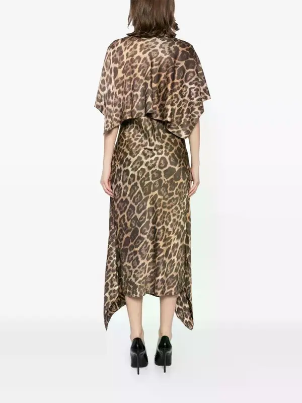 Stella McCartney Leopard Print Midi Dress