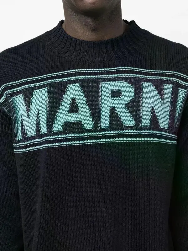 Marni Logo-intarsia Cotton Jumper