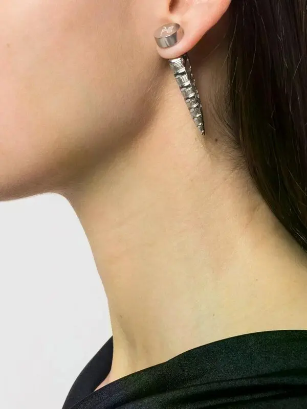 COURREGES Shell Pendant Single Earring - Silver