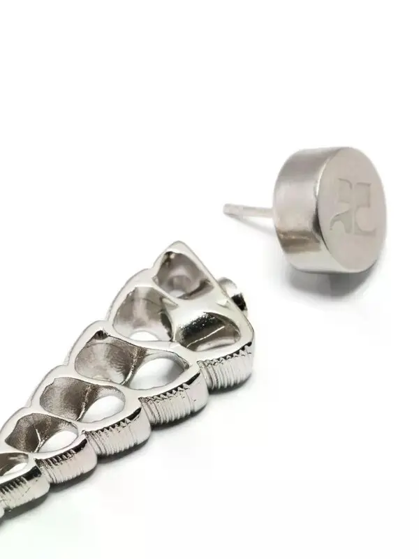 COURREGES Shell Pendant Single Earring - Silver