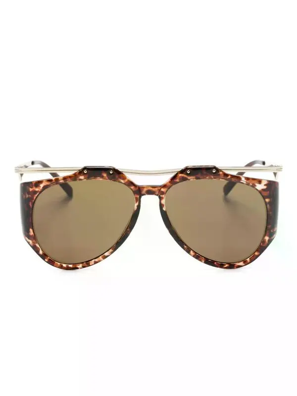 Saint Laurent Sl M137 Amelia Pilot-framed Sunglasses - Brown