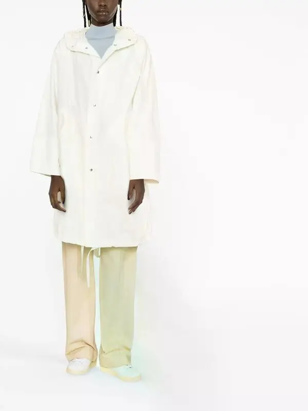 JIL SANDER Logo-print Drawstring Knee-length Coat - Neutrals