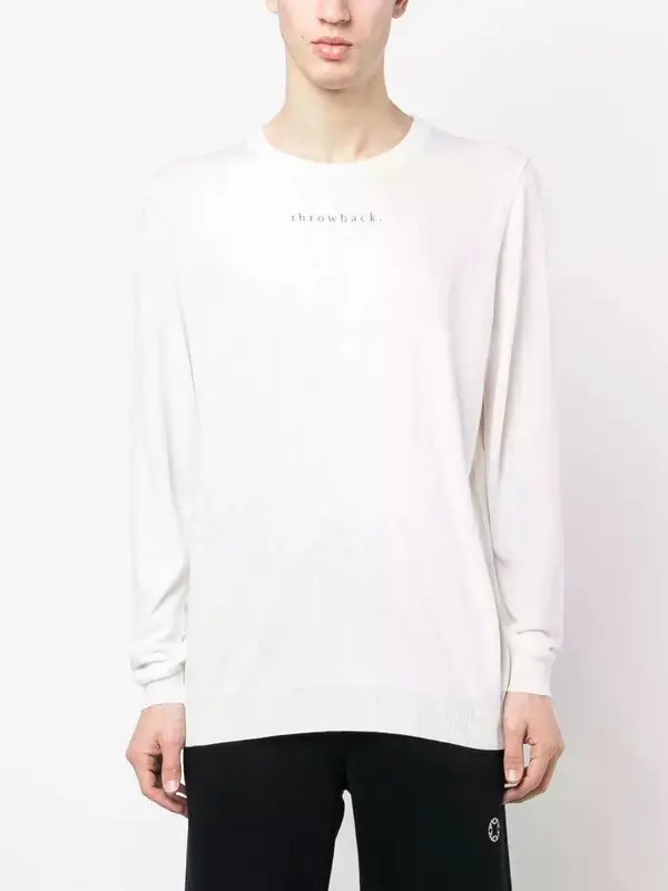 THROWBACK. Graphic-print Merino-blend Jumper