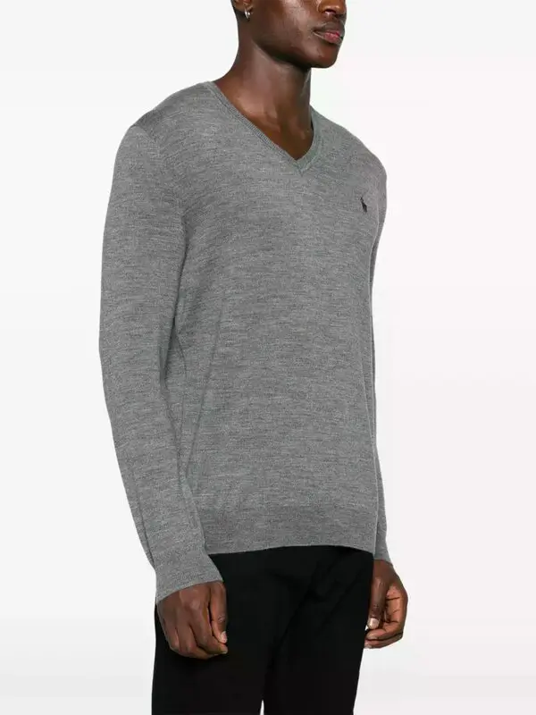 Polo Ralph Lauren V-neck Fine Knit Sweater - Grey
