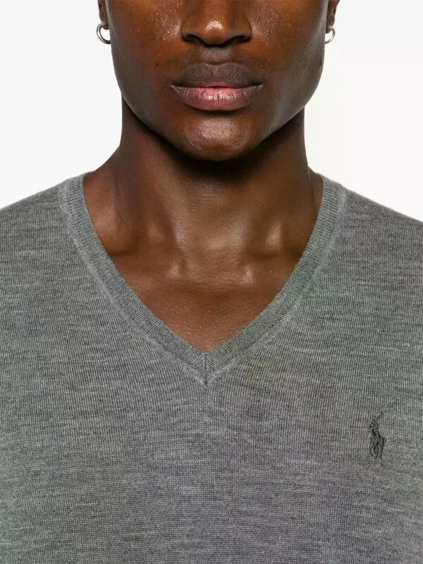 Polo Ralph Lauren V-neck Fine Knit Sweater - Grey