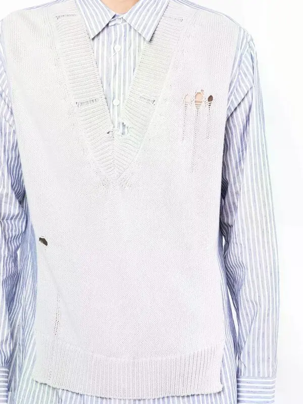MAISON MARGIELA Destroyed Spliced Knit Shirt