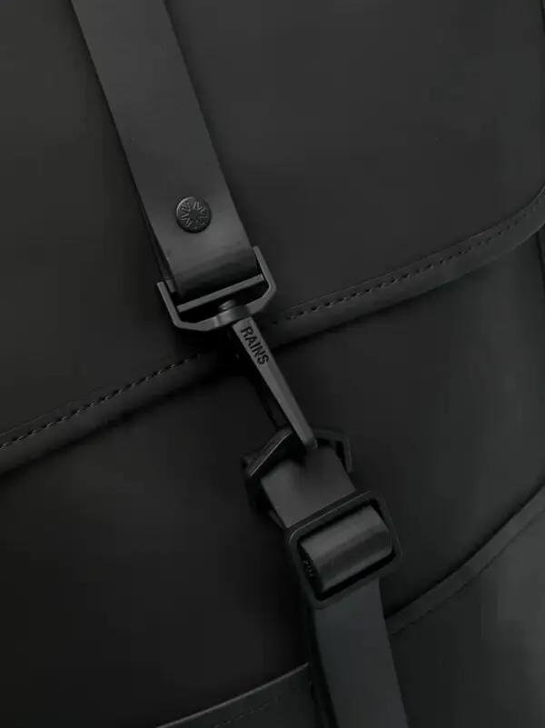 Rains Buckle-strap Backpack - Black