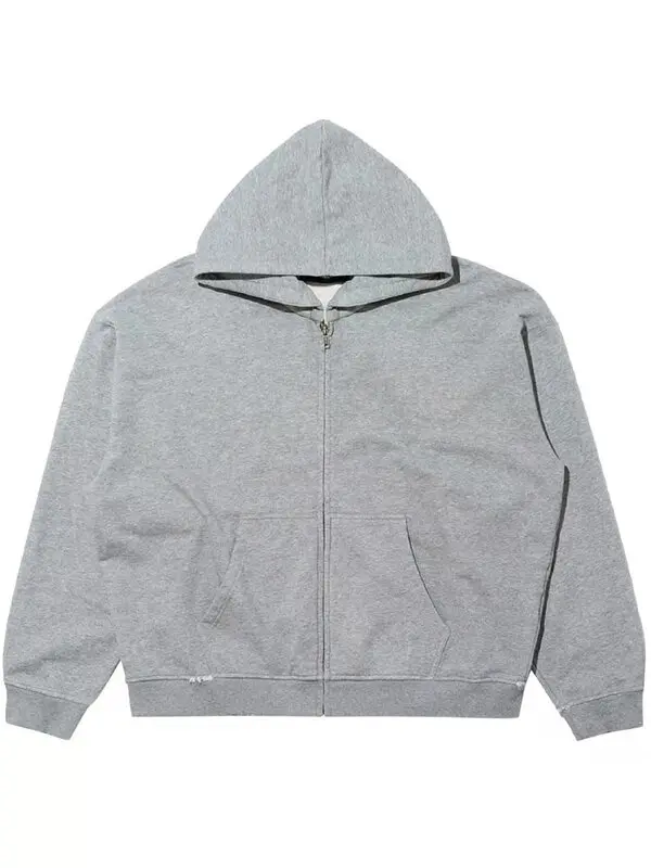 MAINLESS Zip-up Hoodie With Distressed Finish - Grey