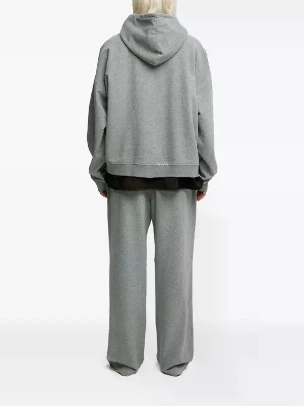 MAINLESS Zip-up Hoodie With Distressed Finish - Grey