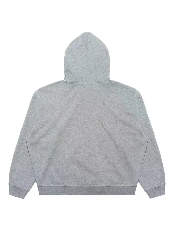 MAINLESS Zip-up Hoodie With Distressed Finish - Grey