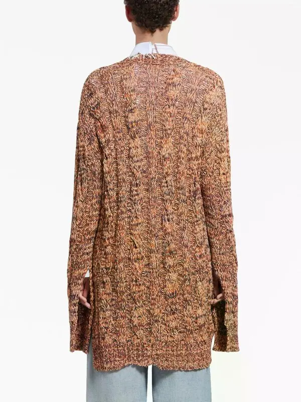 Marni Decorative-stitch Chunky Cable-knit Cardigan