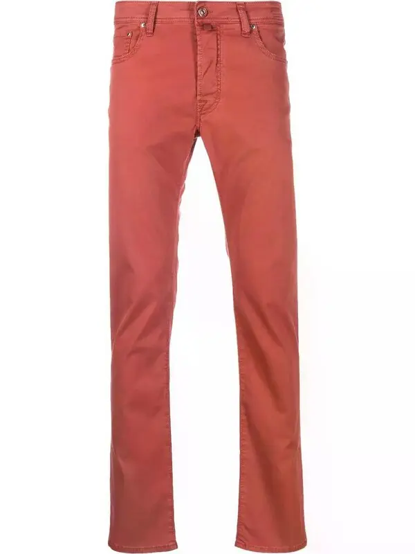 Jacob Cohen Straight-leg Jeans With Attached Scarf - Red