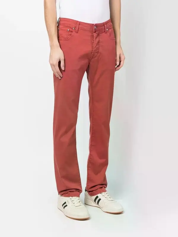 Jacob Cohen Straight-leg Jeans With Attached Scarf - Red