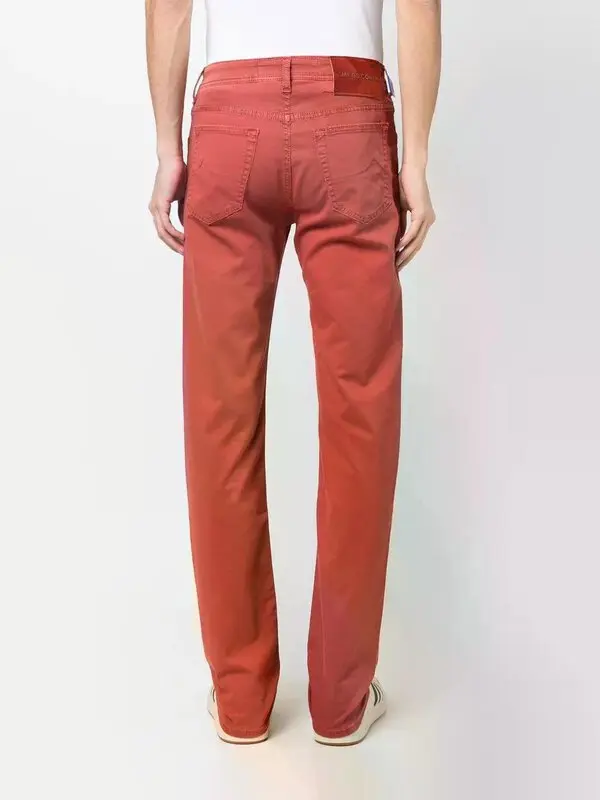 Jacob Cohen Straight-leg Jeans With Attached Scarf - Red