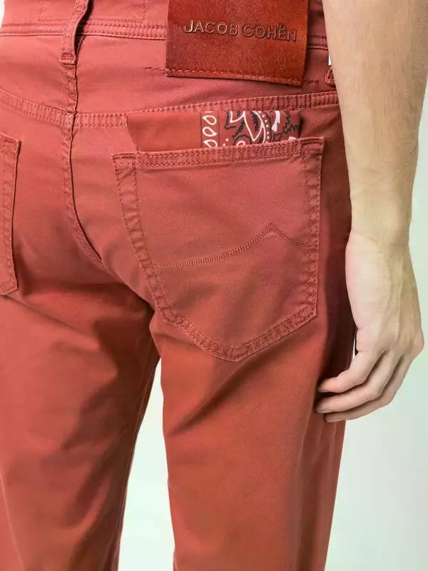 Jacob Cohen Straight-leg Jeans With Attached Scarf - Red