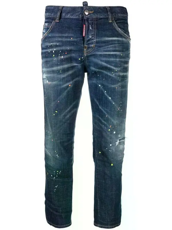 Dsquared2 Low-rise Paint-splatter Jeans