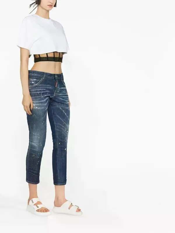 Dsquared2 Low-rise Paint-splatter Jeans