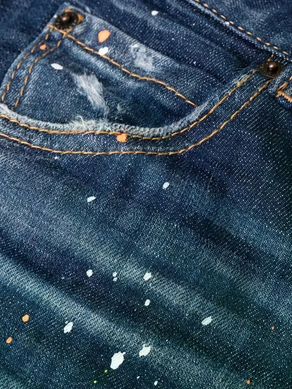 Dsquared2 Low-rise Paint-splatter Jeans