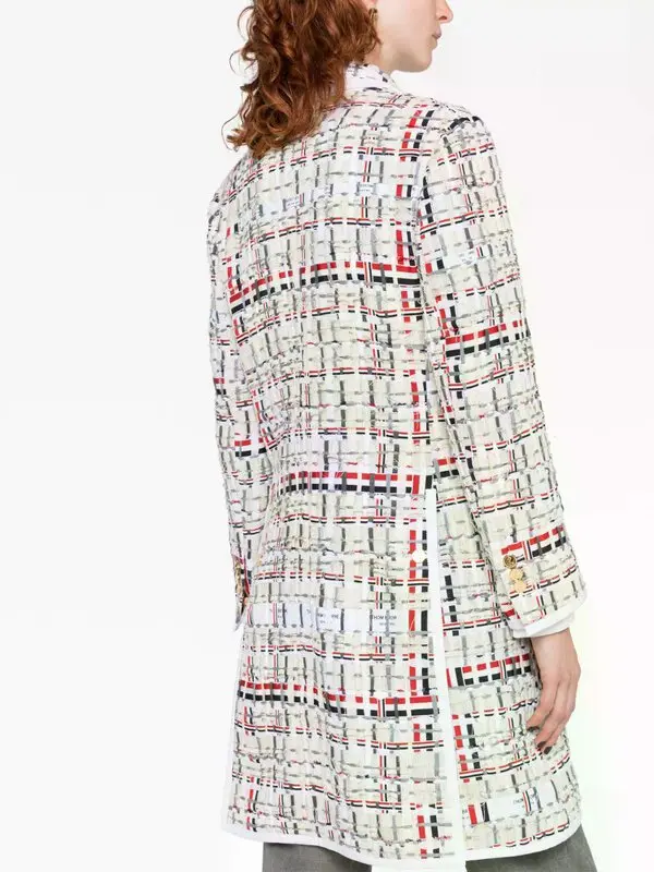 Thom Browne Single-breasted Tweed Coat