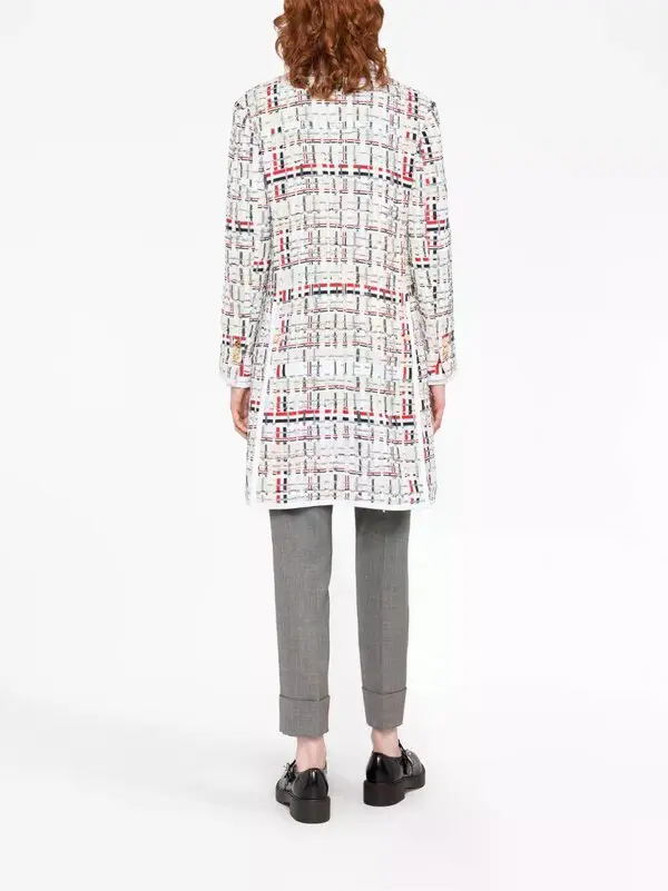Thom Browne Single-breasted Tweed Coat