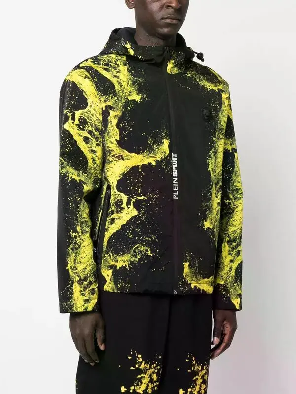 PLEIN SPORT Graphic-print Zip-up Hooded Jacket