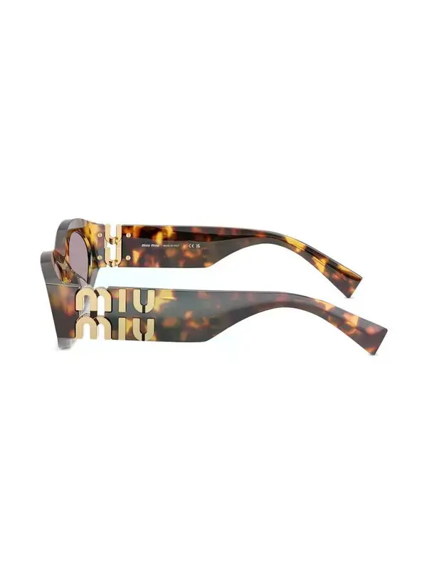 Miu Miu Logo-lettering Sunglasses - Brown