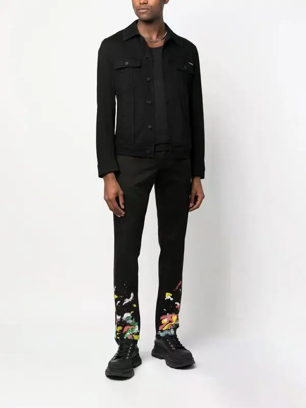Philipp Plein Paint-splatter Effect Chinos