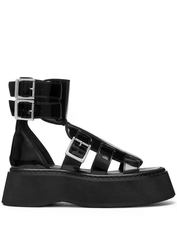 Junya Watanabe Caged Leather Flatform Sandals