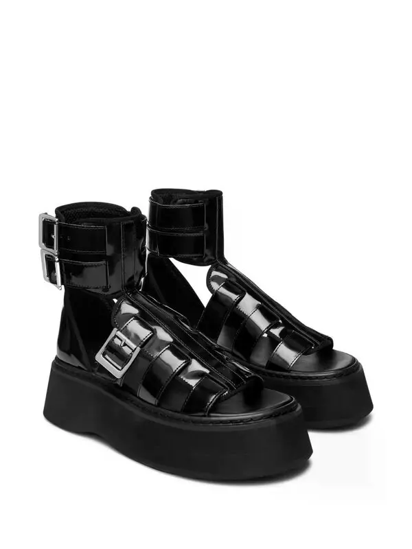 Junya Watanabe Caged Leather Flatform Sandals