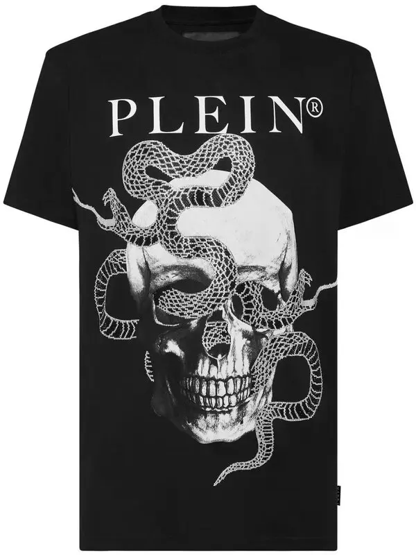 Philipp Plein Ss Stones Snake T-shirt - Black
