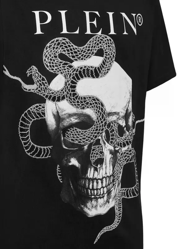 Philipp Plein Ss Stones Snake T-shirt - Black