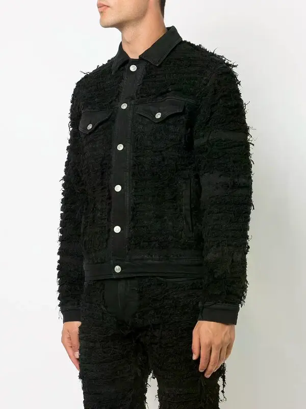 1017 Alyx 9sm Frayed Denim Trucker Jacket