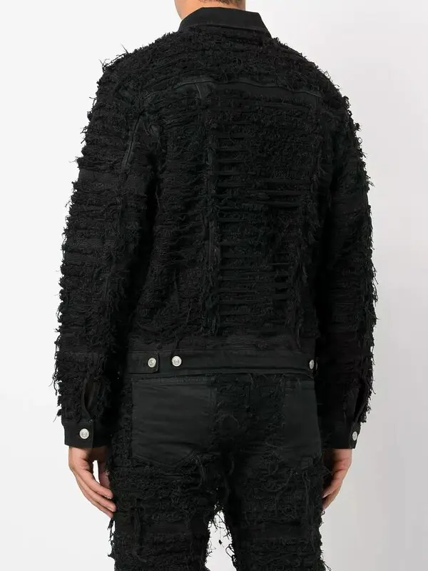 1017 Alyx 9sm Frayed Denim Trucker Jacket
