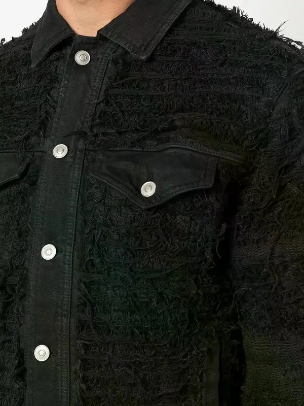 1017 Alyx 9sm Frayed Denim Trucker Jacket