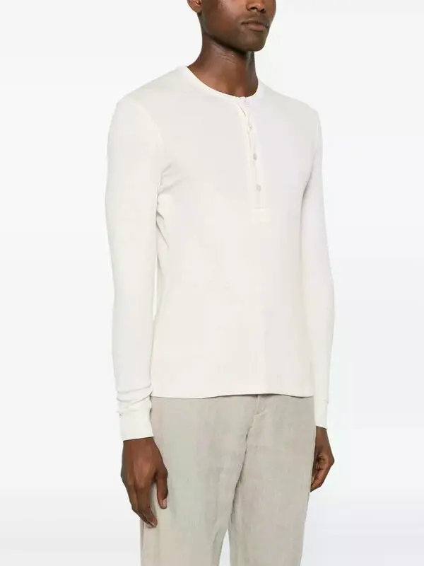 TOM FORD Fine-ribbed Henley Top