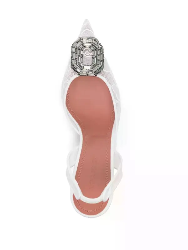 Amina Muaddi 90mm Camelia Slingback Pumps