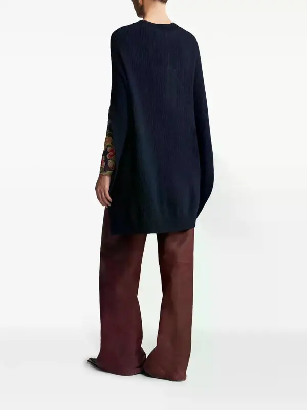 Etro Ribbed Cashmere Cape Top