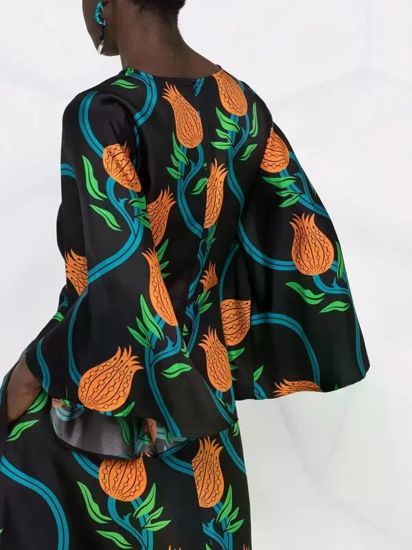 La DoubleJ Sorella Silk-twill Midi Dress