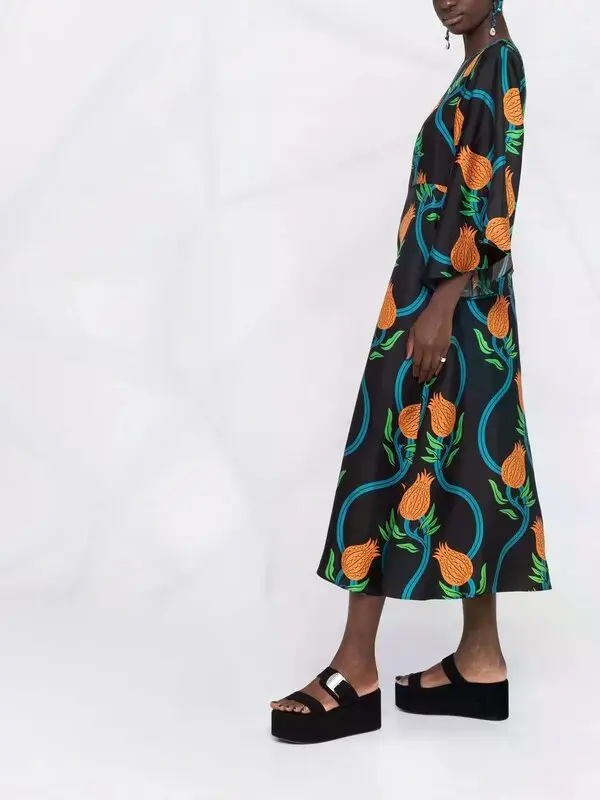 La DoubleJ Sorella Silk-twill Midi Dress