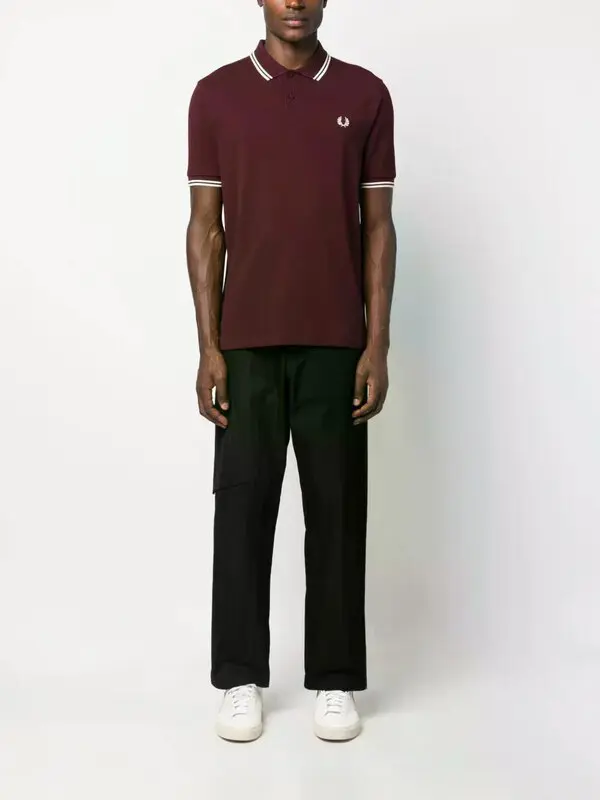 Fred Perry Logo-embroidered Cotton Polo Shirt - Red