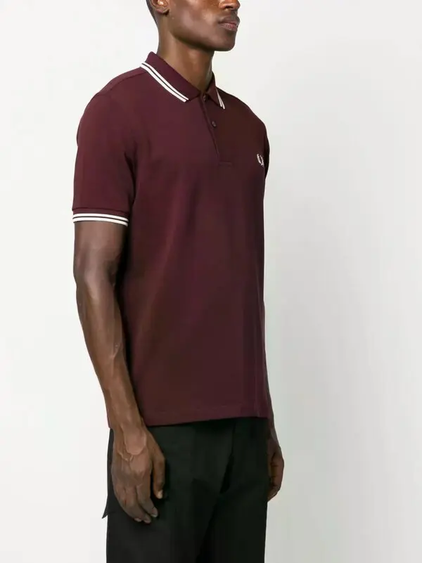 Fred Perry Logo-embroidered Cotton Polo Shirt - Red