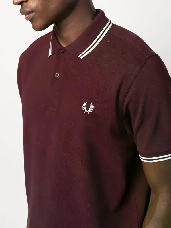 Fred Perry Logo-embroidered Cotton Polo Shirt - Red