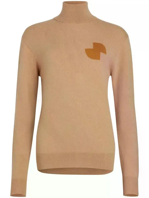 PATOU Jp Roll-neck Sweater - Brown
