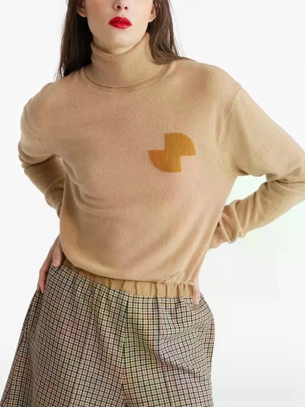 PATOU Jp Roll-neck Sweater - Brown