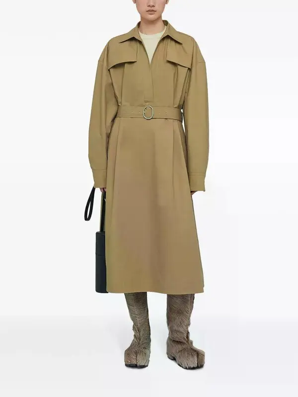 JIL SANDER Classic-collar Cotton Midi Dress