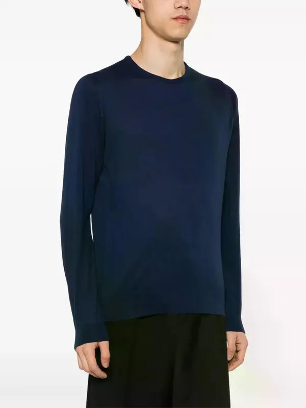 John Smedley Fine-knit Cotton Jumper - Blue