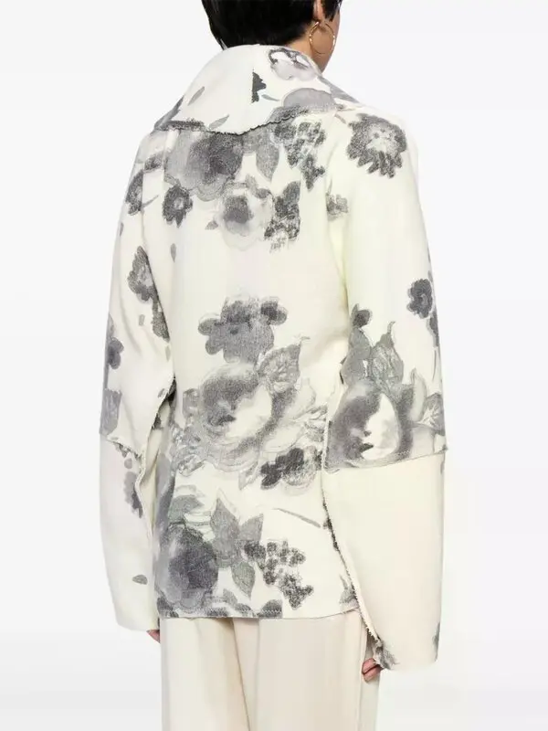FORME D'EXPRESSION Floral-print Belted Short Coat