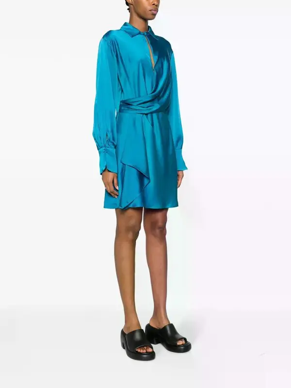 Simkhai Talid Draped Satin Minidress - Blue