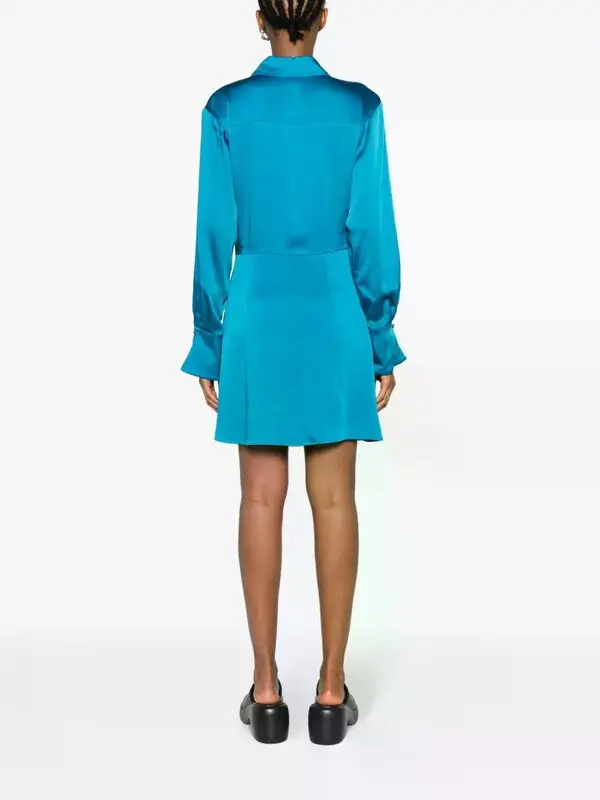 Simkhai Talid Draped Satin Minidress - Blue