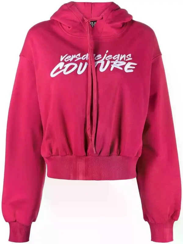 Versace Cropped Logo Hoodie